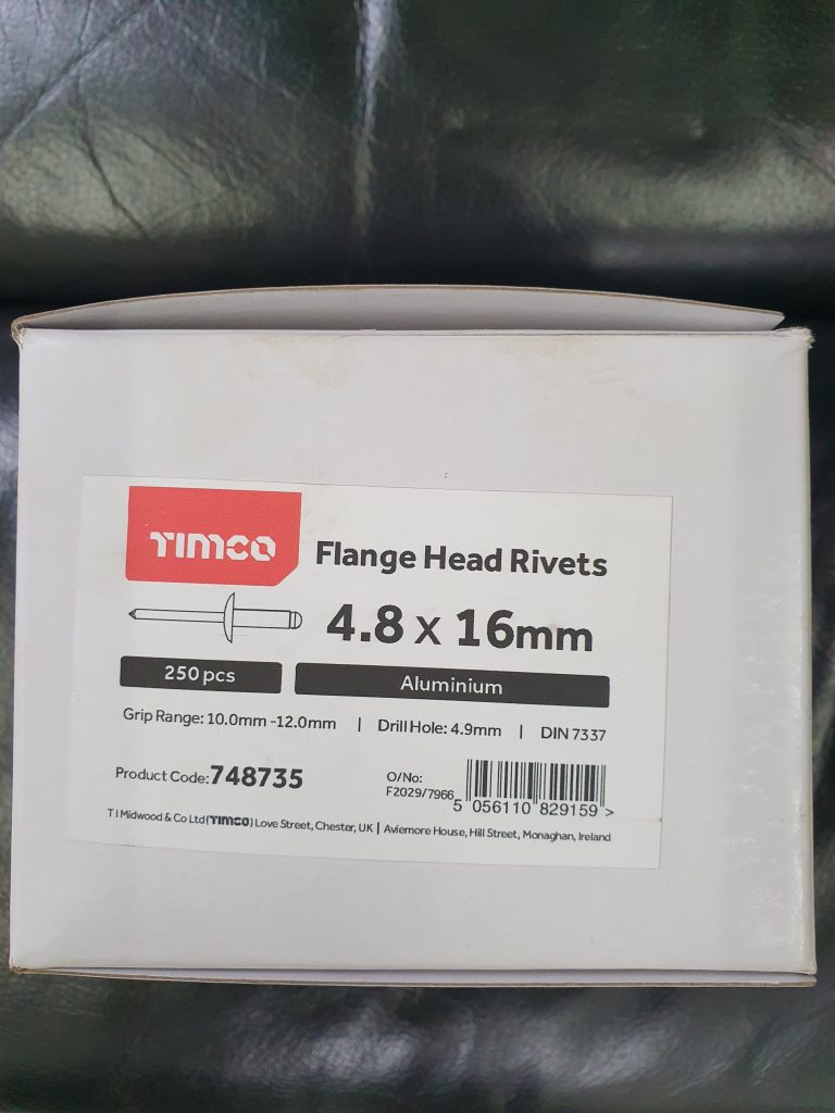 Flange Head Rivets 4.8 x 16mm Aluminium - Sparks Welding Services