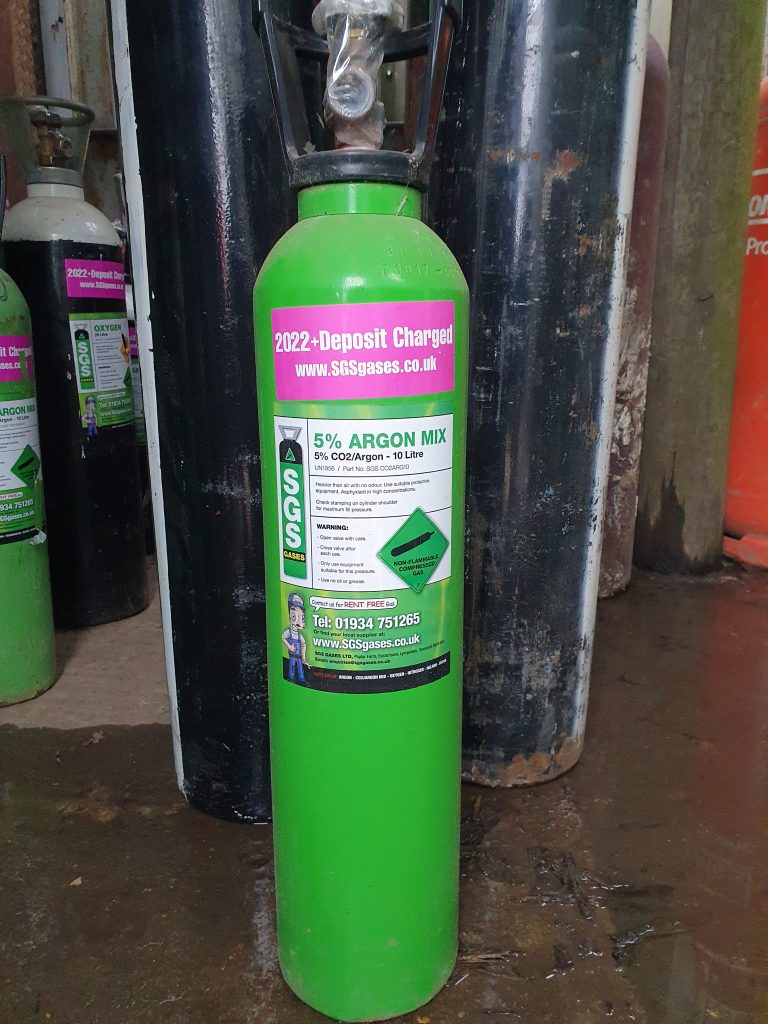 SGS Gas 5% Argon Mix 10Ltr - Sparks Welding Services