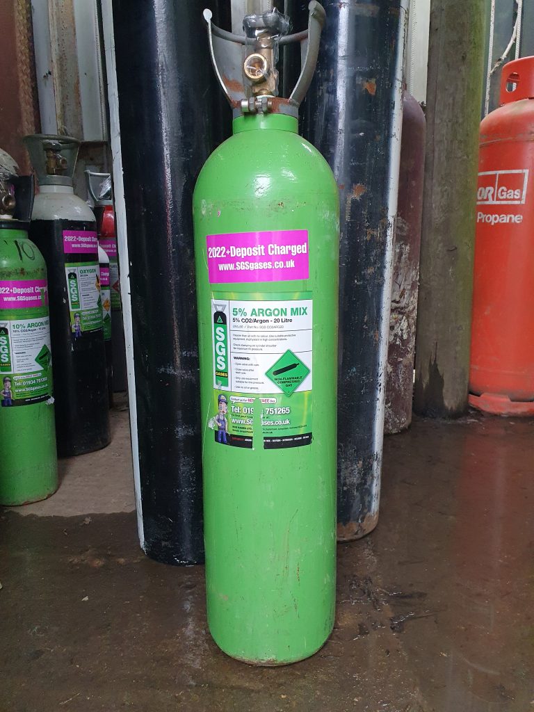 SGS Gas 5% Argon Mix 20Ltr - Sparks Welding Services