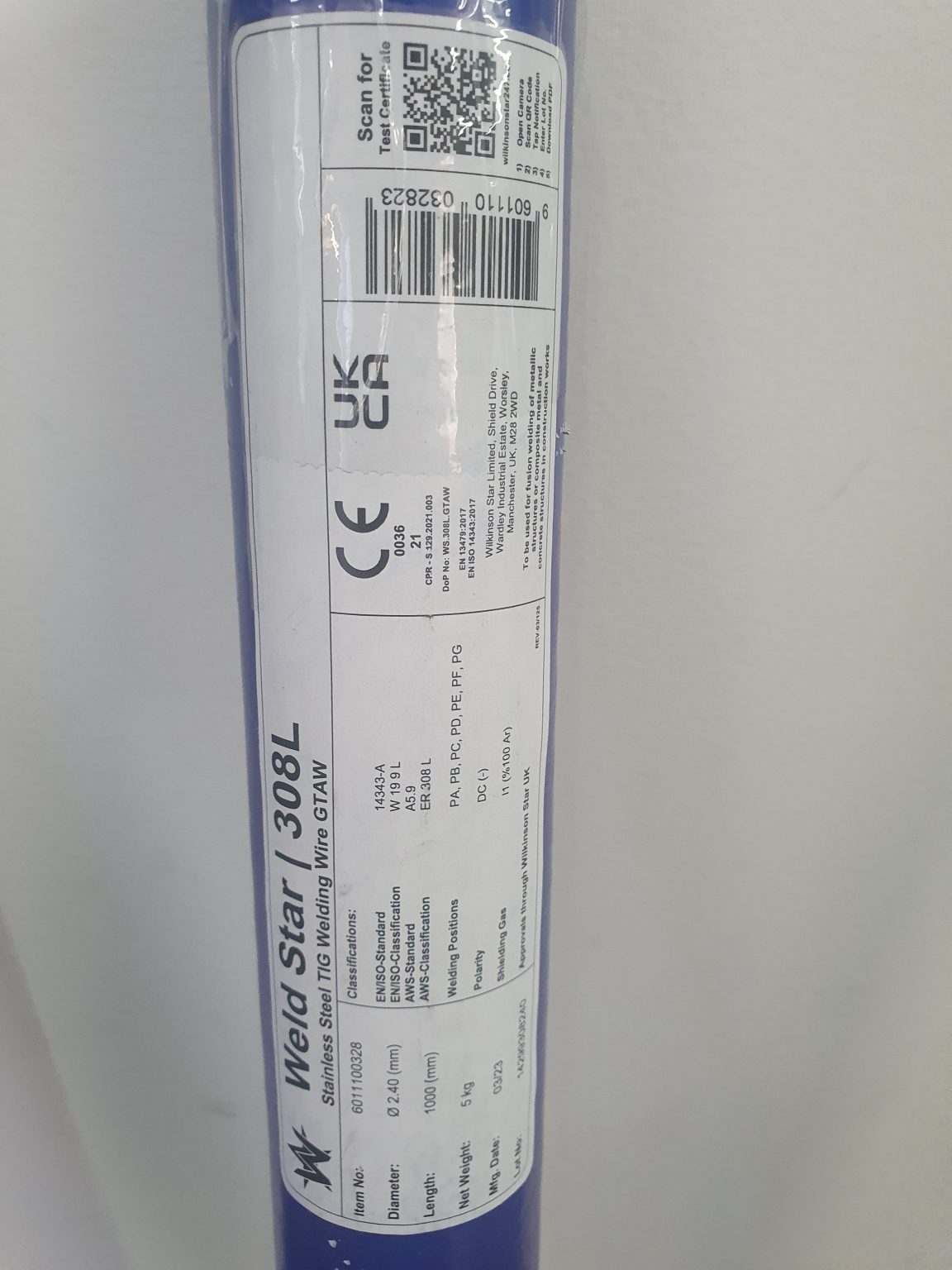Weldstar 308L Stainless Tig Wire 2.4mm 5kg - Sparks Welding Services
